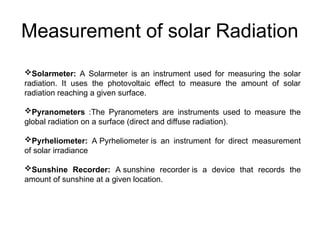 Comprehensive Overview of Solar Radiation Measurement Instruments and ...
