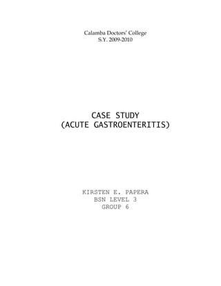 162714582 acute-gastroenteritis-case-study | DOC