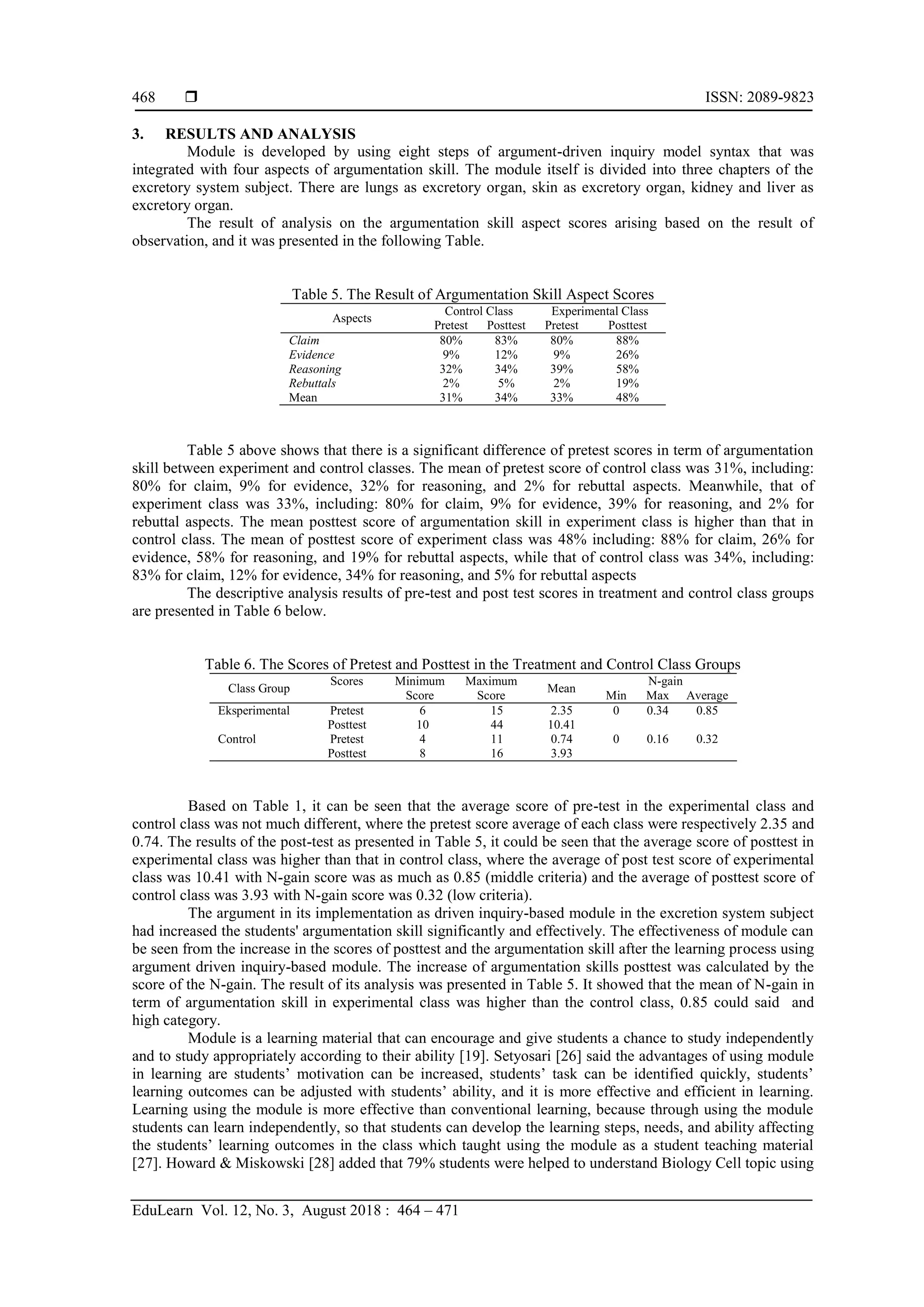 Enhancing Students’ Argumentation Skills Using an Argument Driven ...