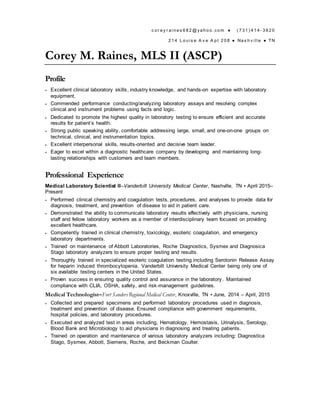 Corey M. Raines Resume | PDF