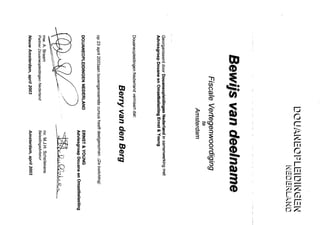 Bewijs van Deelname Fiscaal Vertegenwoordiging 030403 | PPT