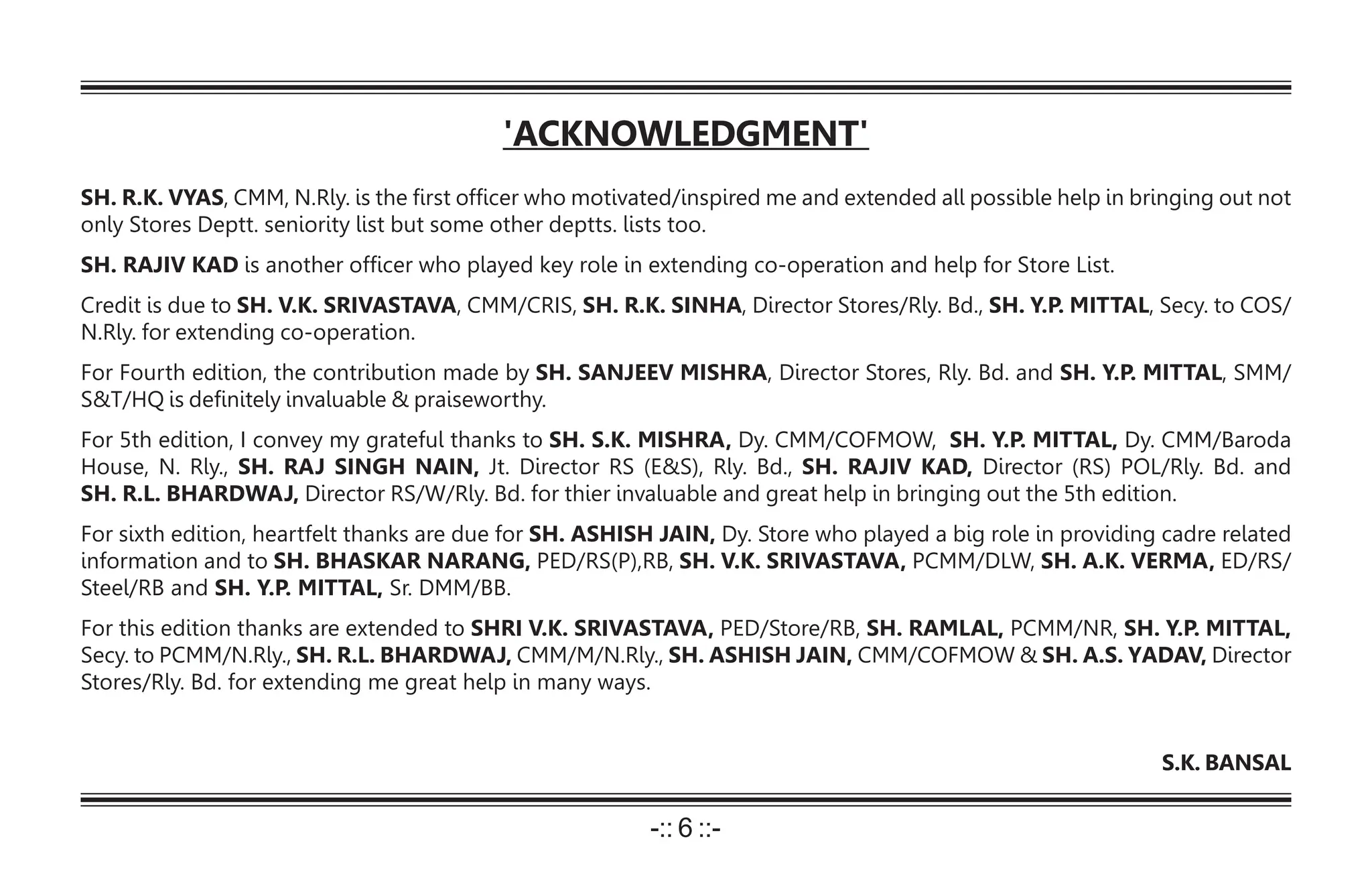 List of officers of Stores department of Ir | PDF