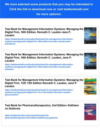 Solution Manual for Management Information Systems: Managing the ...