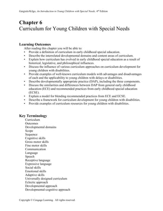 Introduction to Young Children with Special Needs Birth Through Age ...