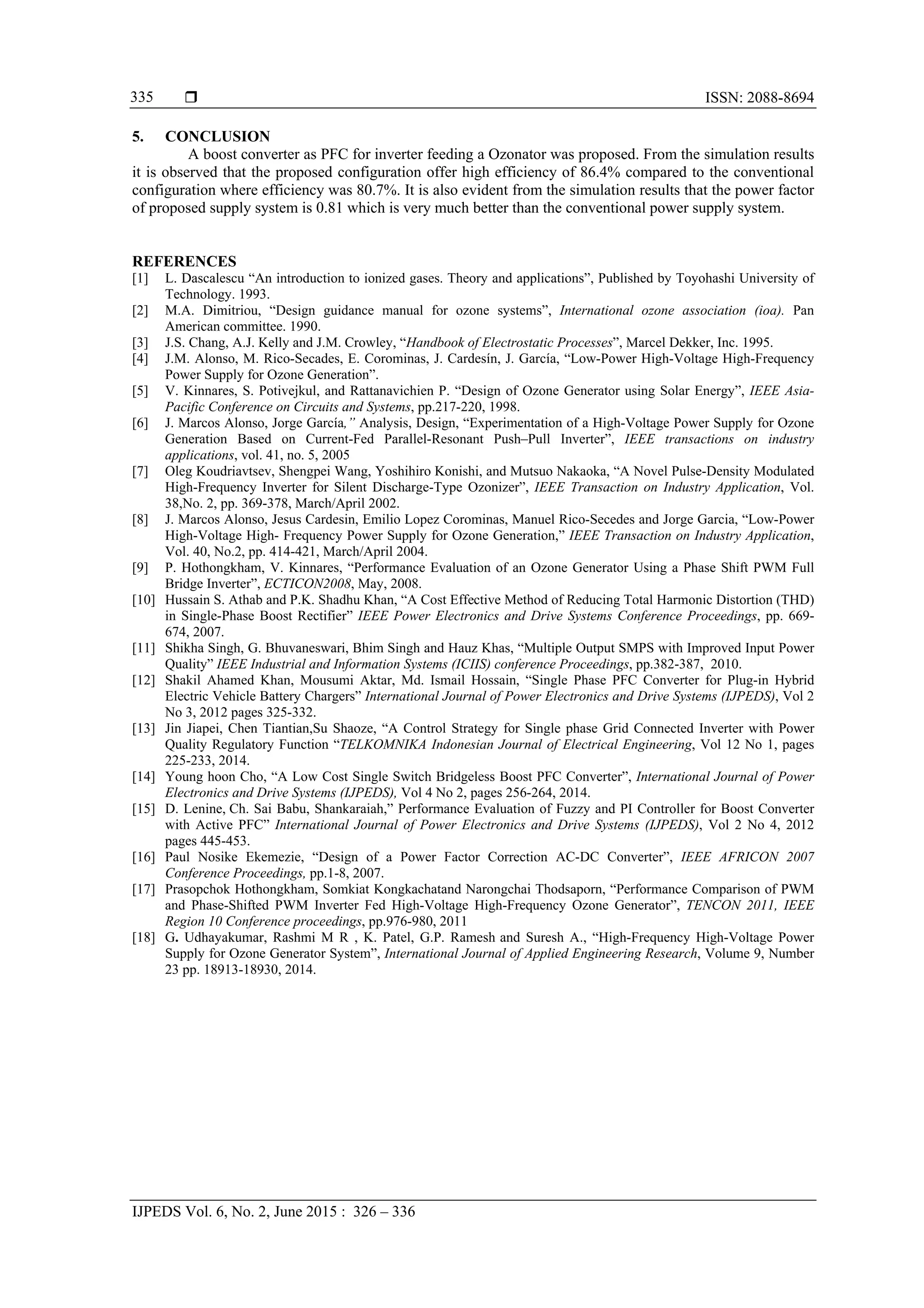 Supply Power Factor Improvement in Ozone Generator System Using Active ...