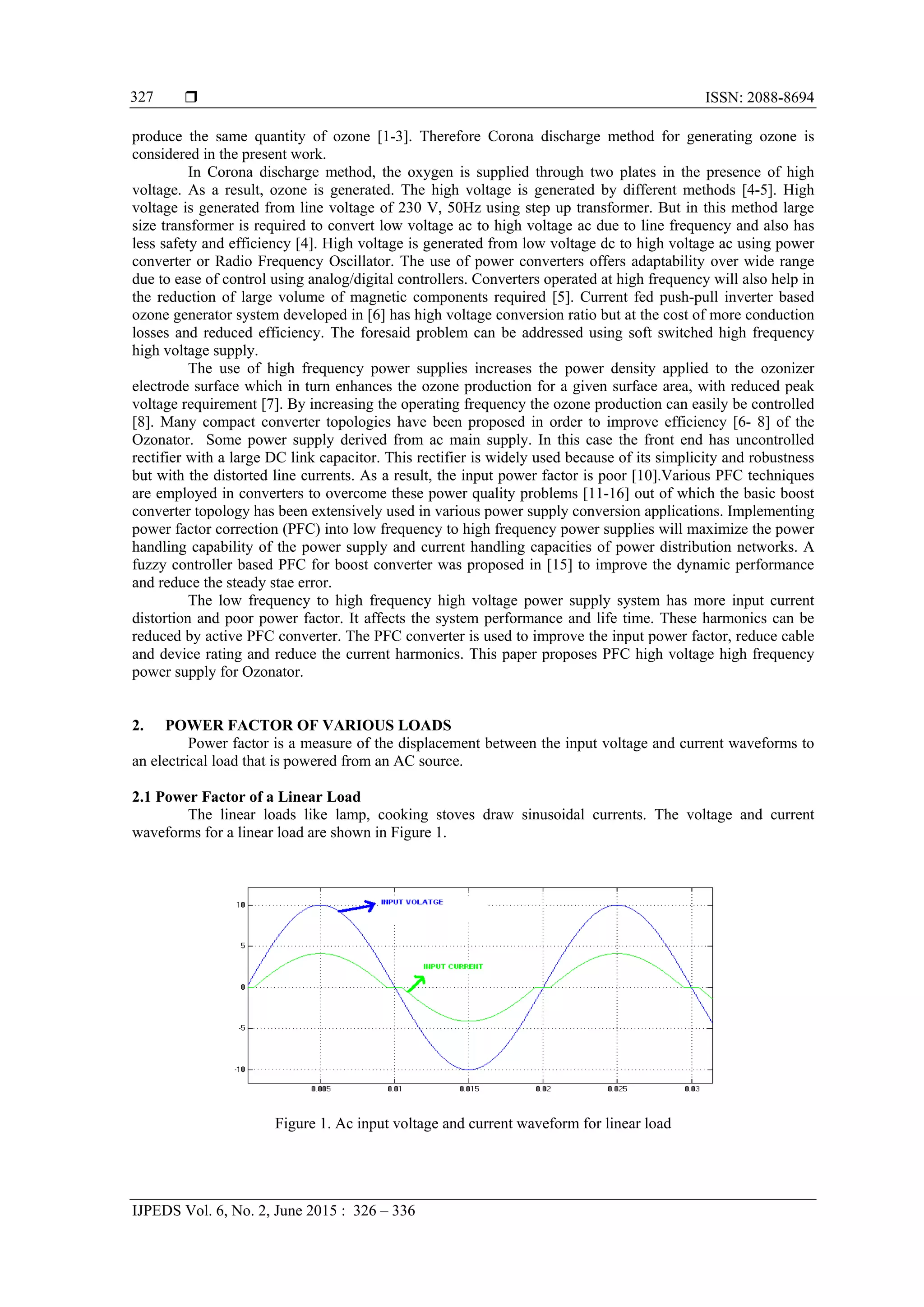 Supply Power Factor Improvement in Ozone Generator System Using Active ...
