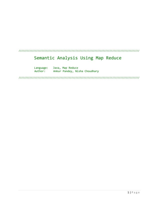 Semantic Analysis Using MapReduce | PDF