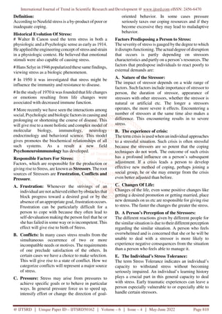 Concept of Stress in General and Homoeopathy in Particular | PDF