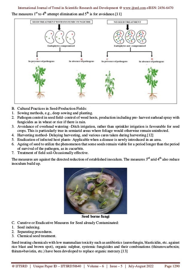 Sustainable Management of Seed Borne Plant Pathogens | PDF