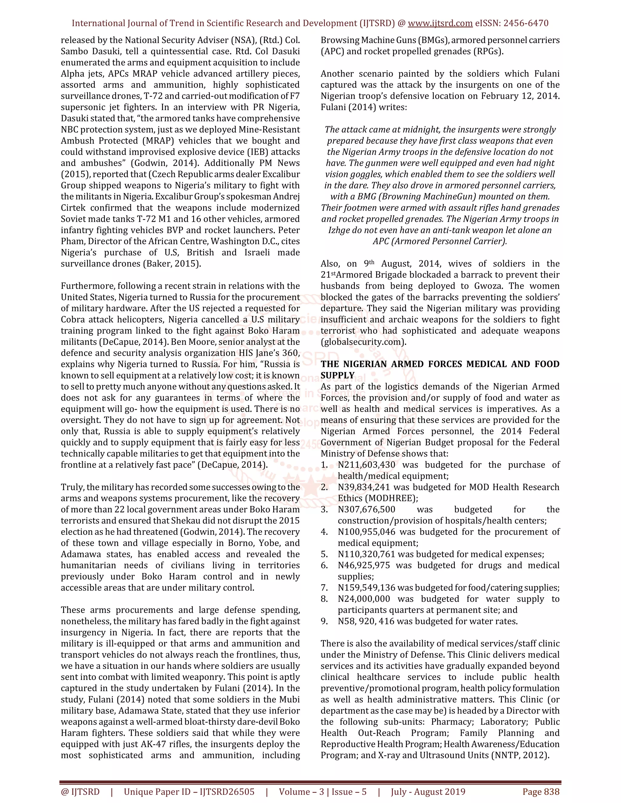 The Role of Military Logistics Supports in Safeguarding National ...