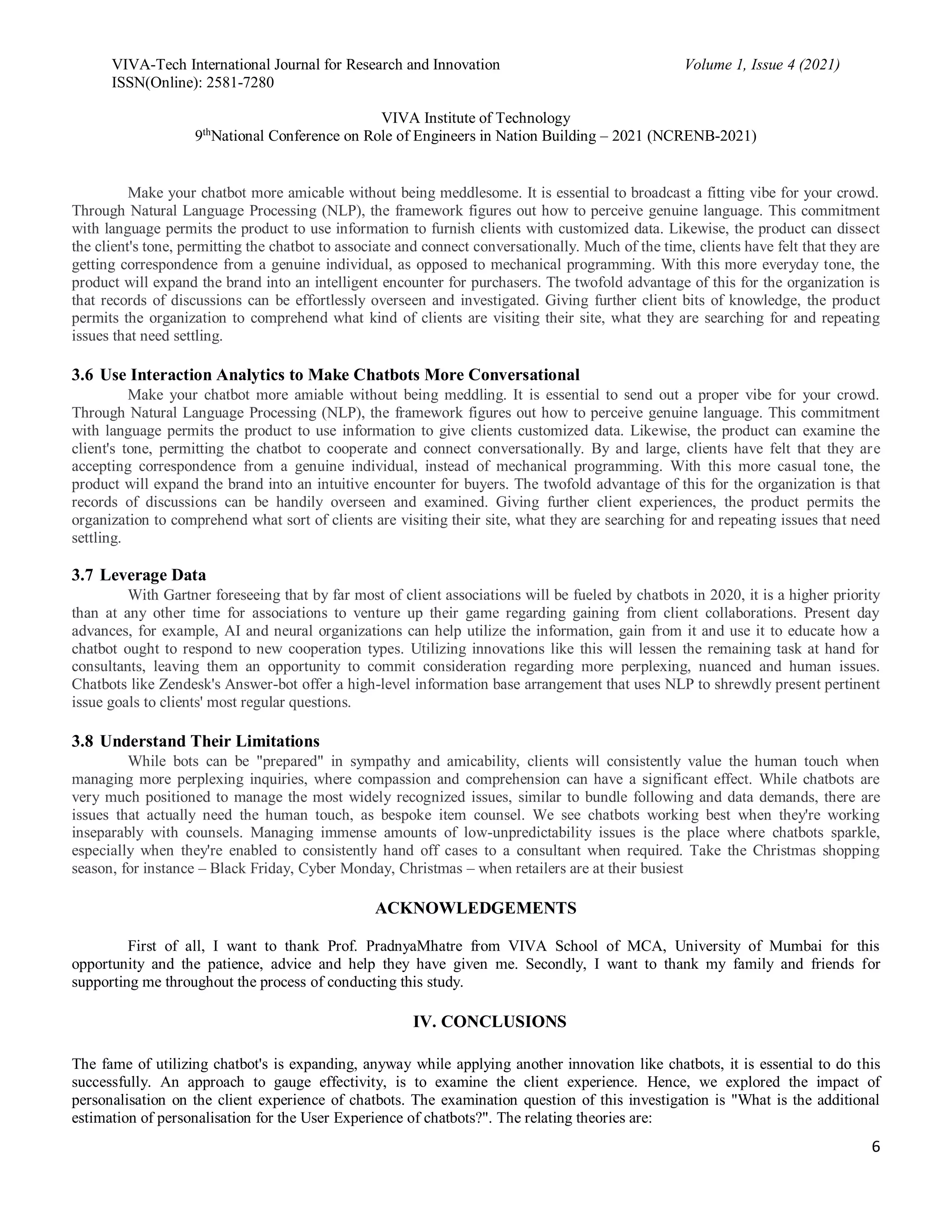 Enhancing The Capability of Chatbots | PDF