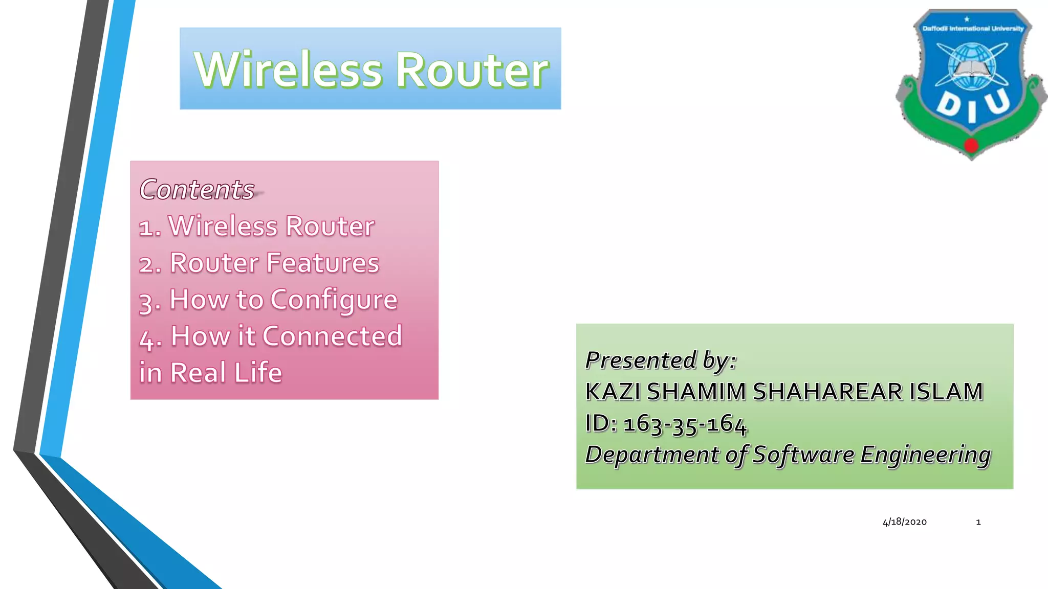 Wireless Router Simple Presentation First year | PPT
