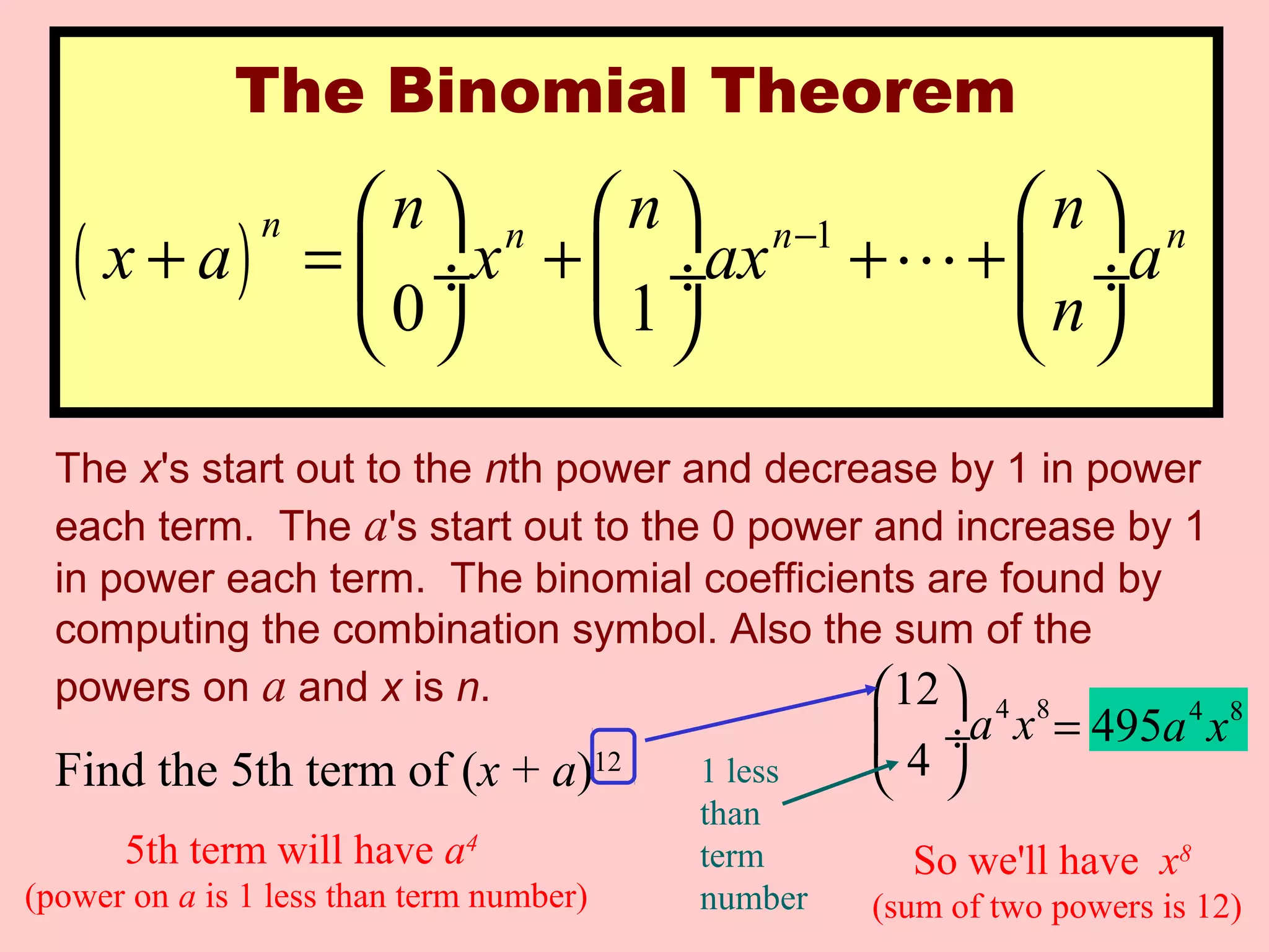 1631 The Binomial Theorem Ppt
