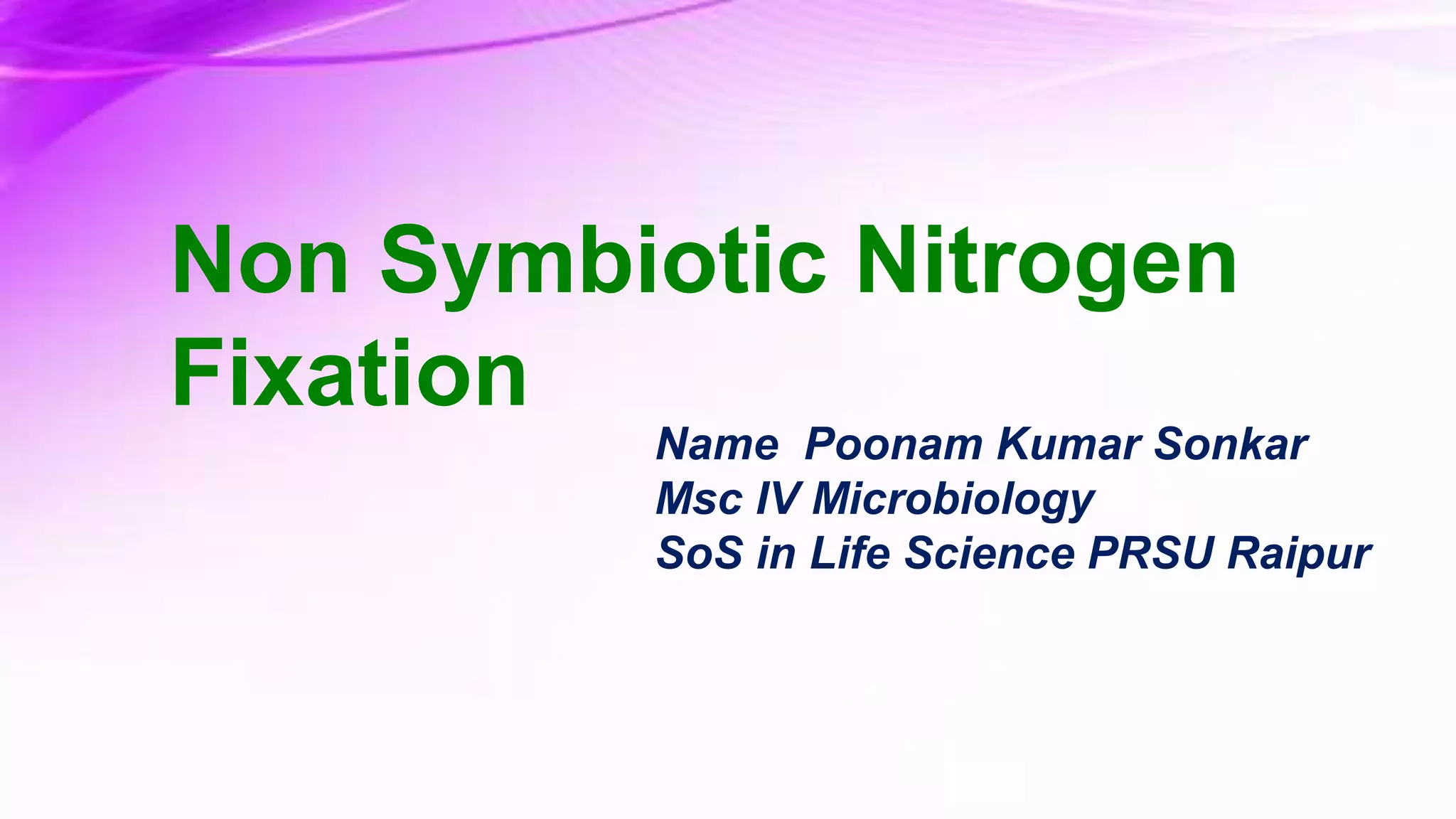 non symbiotic nitrogen fixation P.K.sonkar.pptx