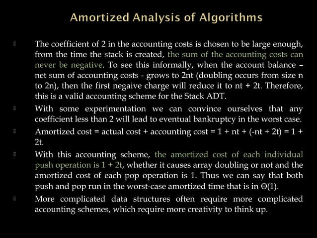 Amortized Analysis of Algorithms | PPT