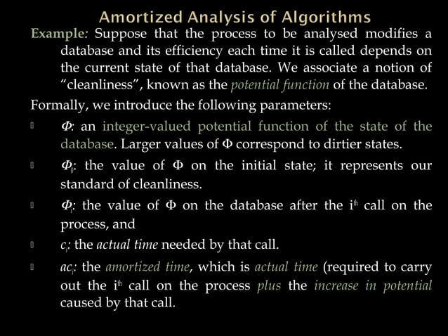 Amortized Analysis of Algorithms | PPT
