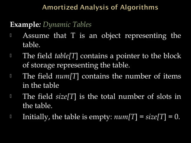 Amortized Analysis Of Algorithms Ppt