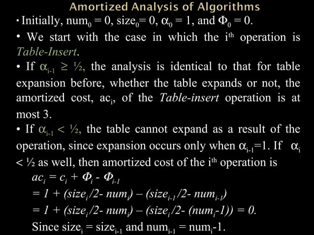 Amortized Analysis of Algorithms | PPT
