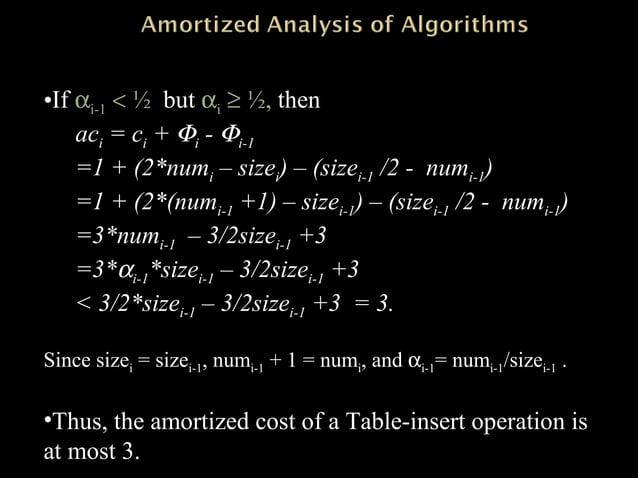 Amortized Analysis of Algorithms | PPT