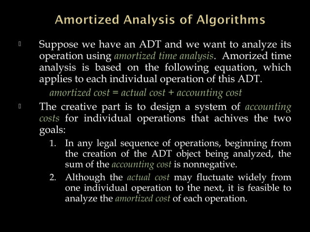 Amortized Analysis Of Algorithms 4847