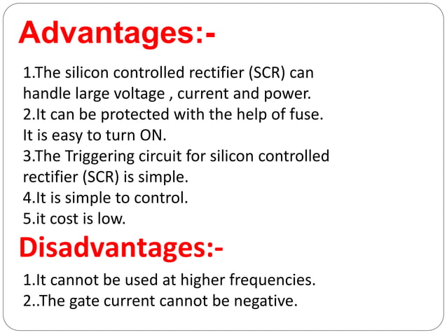 Silicon controlled rectifier | PPTX | Operating Systems | Computer Software and Applications
