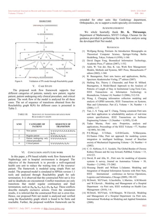 Petri Net Based Reliable Work Flow Framework for Nephrology Unit in Hospital Environment | PDF