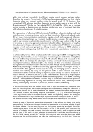 Improved MPR Selection Algorithm-Based WS-OLSR Routing Protocol | PDF