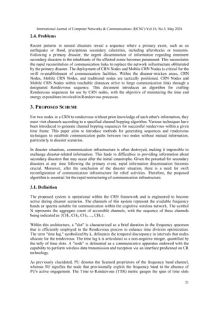 Rendezvous Sequence Generation Algorithm for Cognitive Radio Networks in Post-Disaster Scenario ...