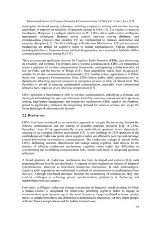 Rendezvous Sequence Generation Algorithm for Cognitive Radio Networks in Post-Disaster Scenario ...