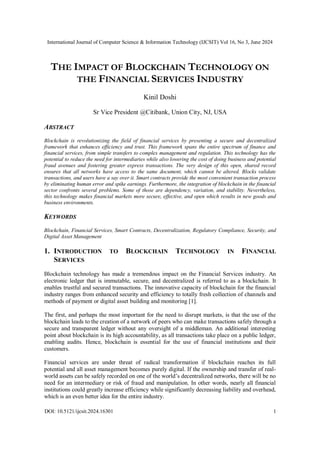 The Impact of Blockchain Technology on the Financial Services Industry ...