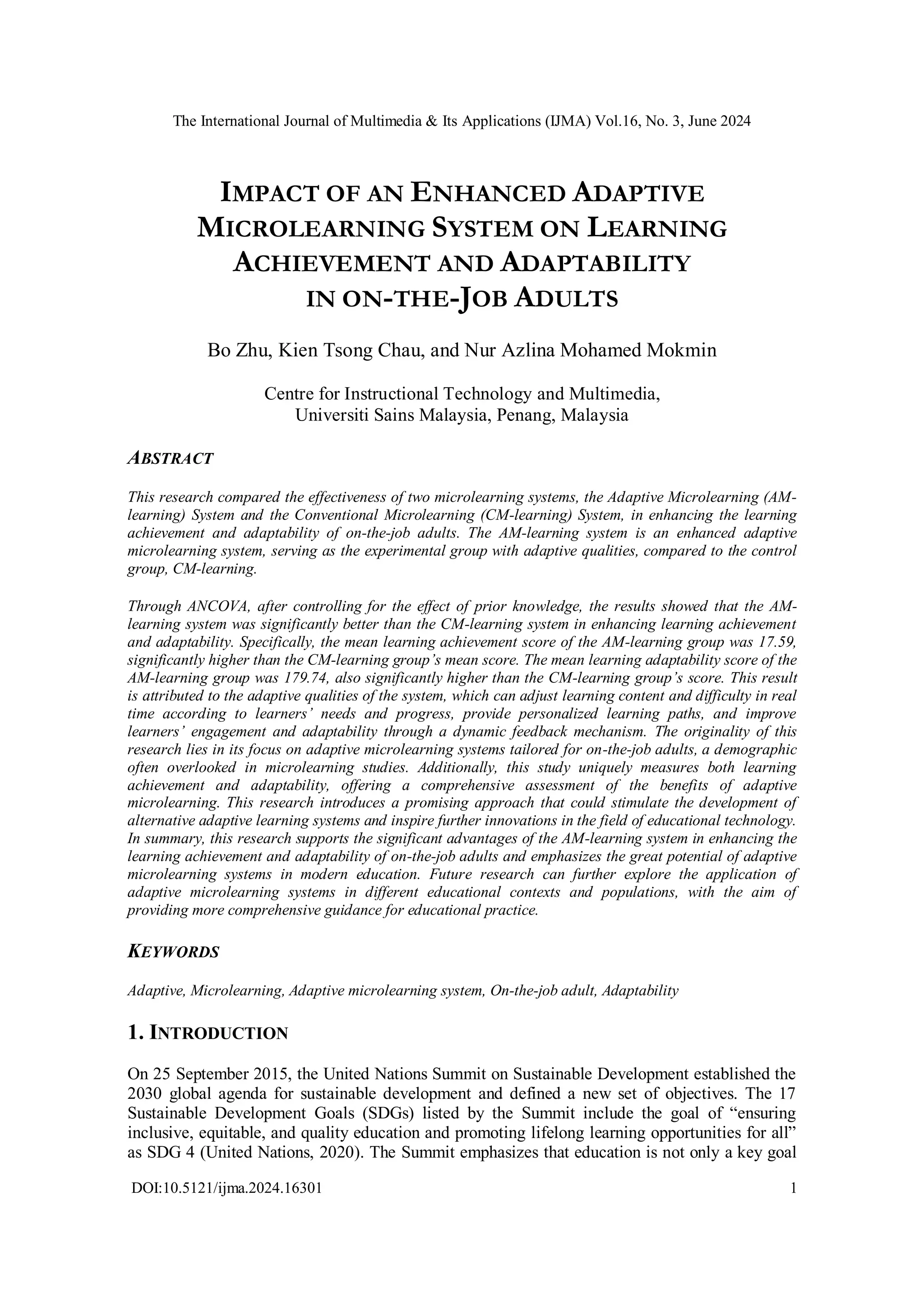 IMPACT OF AN ENHANCED ADAPTIVE MICROLEARNING SYSTEM ON LEARNING ...
