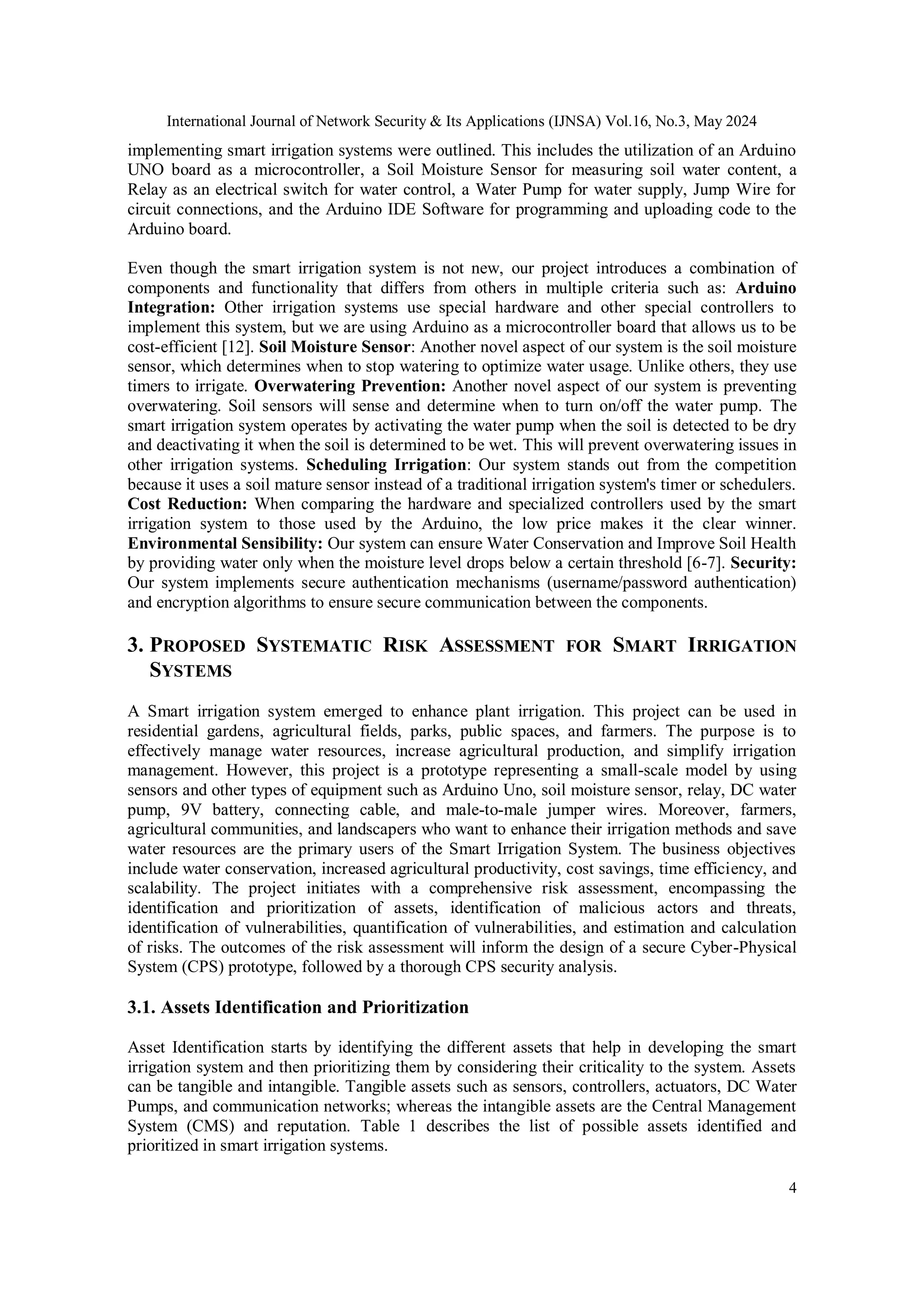 A SYSTEMATIC RISK ASSESSMENT APPROACH FOR SECURING THE SMART IRRIGATION ...