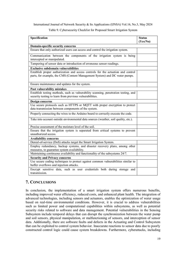 A SYSTEMATIC RISK ASSESSMENT APPROACH FOR SECURING THE SMART IRRIGATION ...
