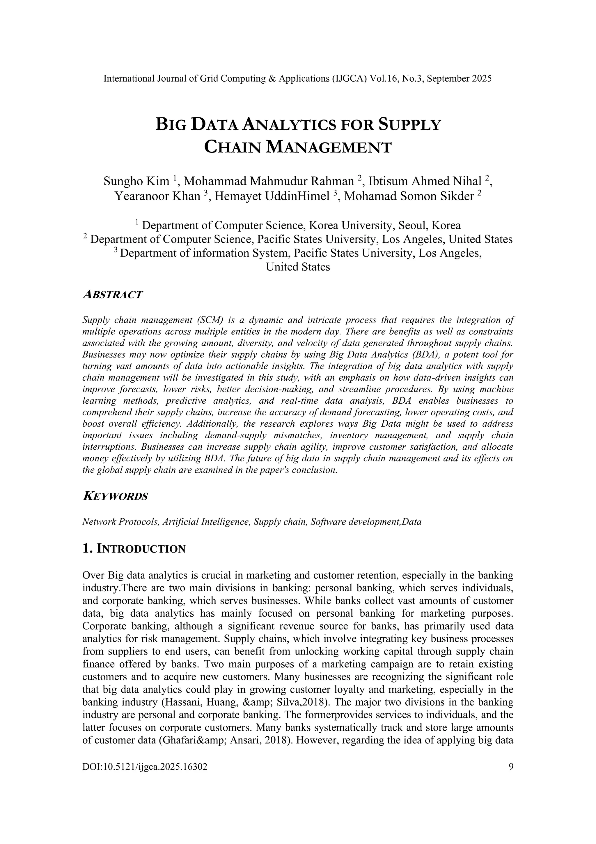 Big Data Analytics for Supply Chain Management | PDF
