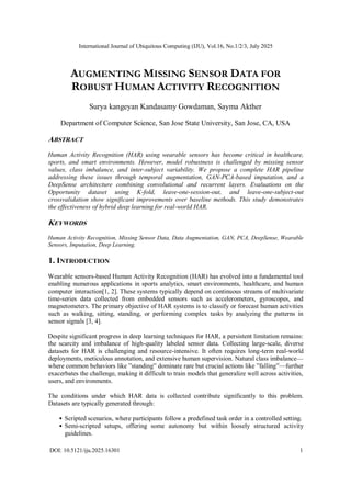 AUGMENTING MISSING SENSOR DATA FOR ROBUST HUMAN ACTIVITY RECOGNITION | PDF
