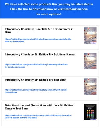 Introductory Chemistry Essentials 5th Edition Tro Solutions Manual | PDF