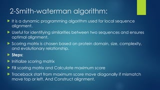 Computing optimal alignment between proteins sequence | PPT
