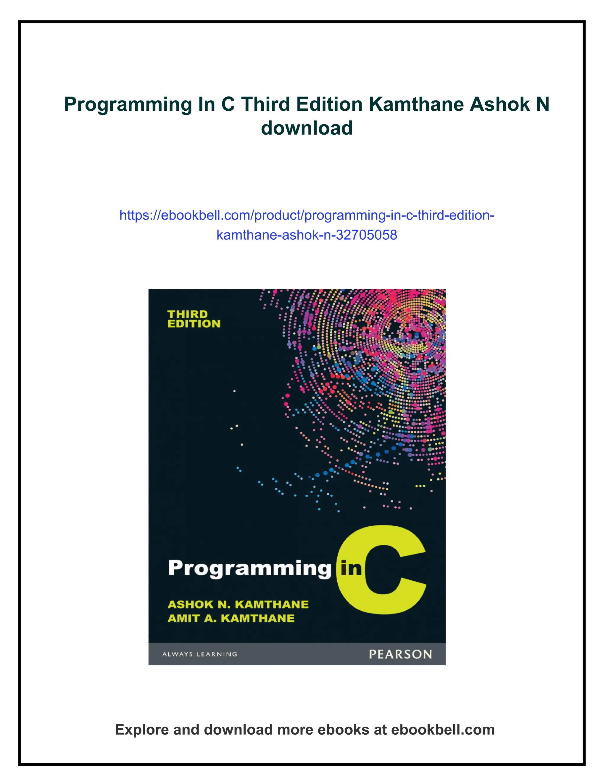 Programming In C Third Edition Kamthane Ashok N | PDF