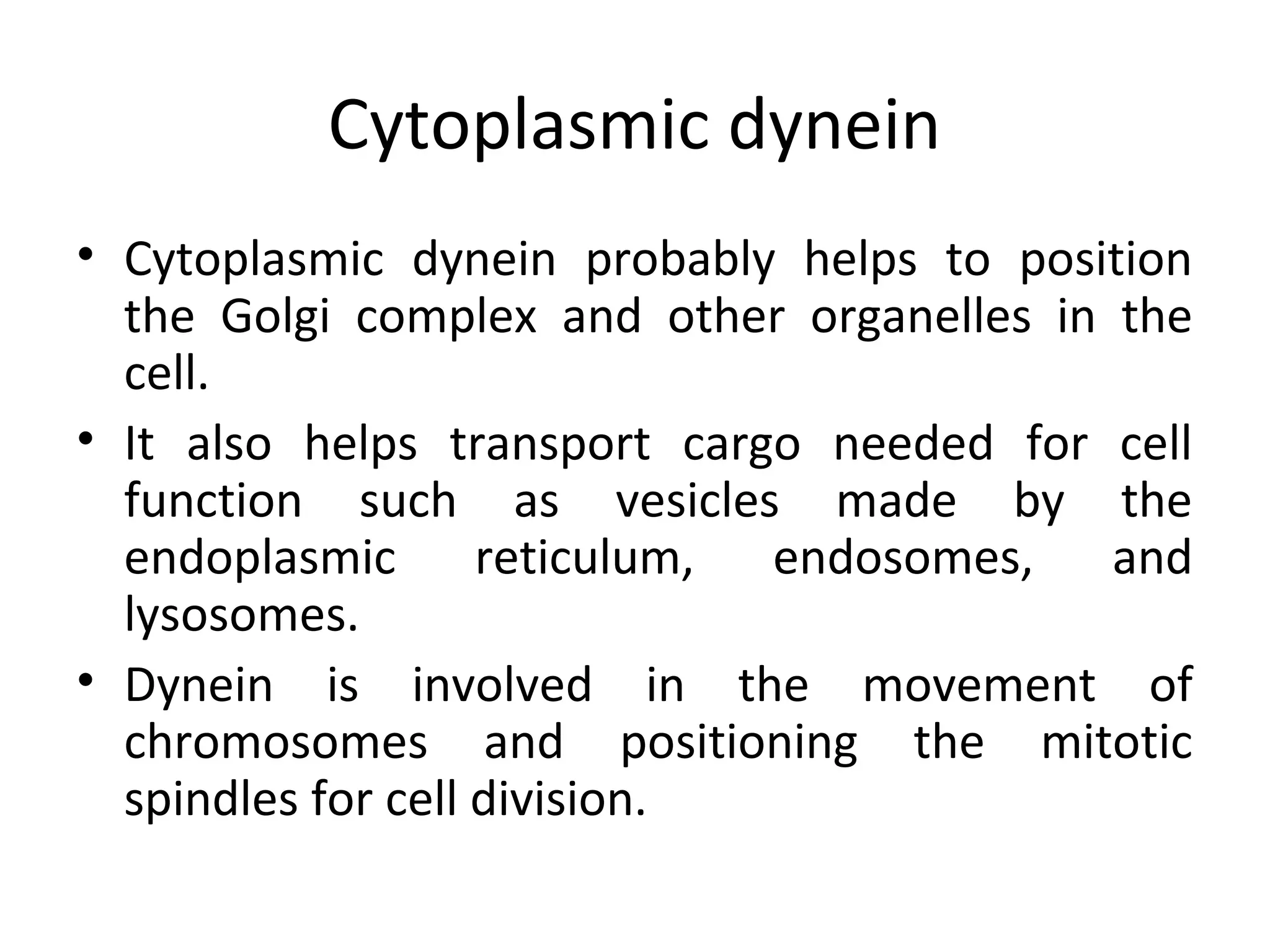 dyneins and kinesins | PPT