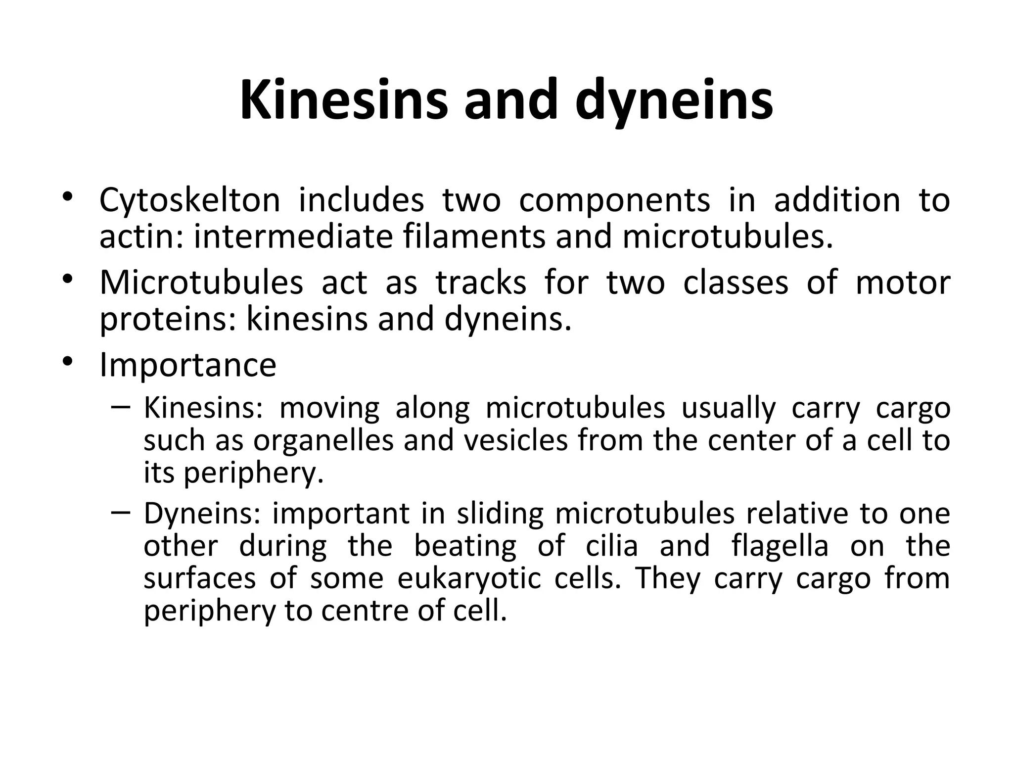 dyneins and kinesins | PPT