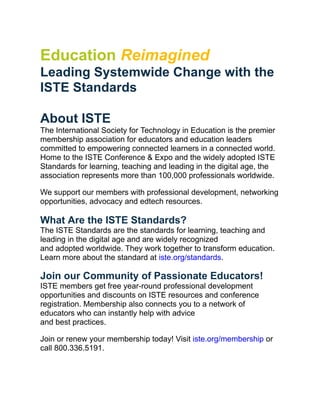 Education Reimagined Leading Systemwide Change With The Iste Standards ...