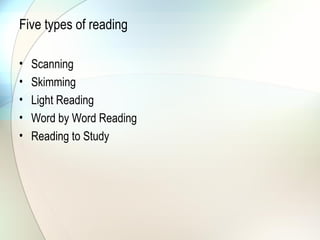 READING SKILLS _ BASIC IDEAS | PPT
