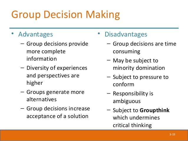 Group Decision Making Advantages And Disadvantages