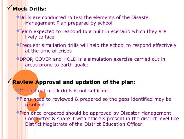 Are you prepared, tips for safety in schools- Disaster Management | PPT