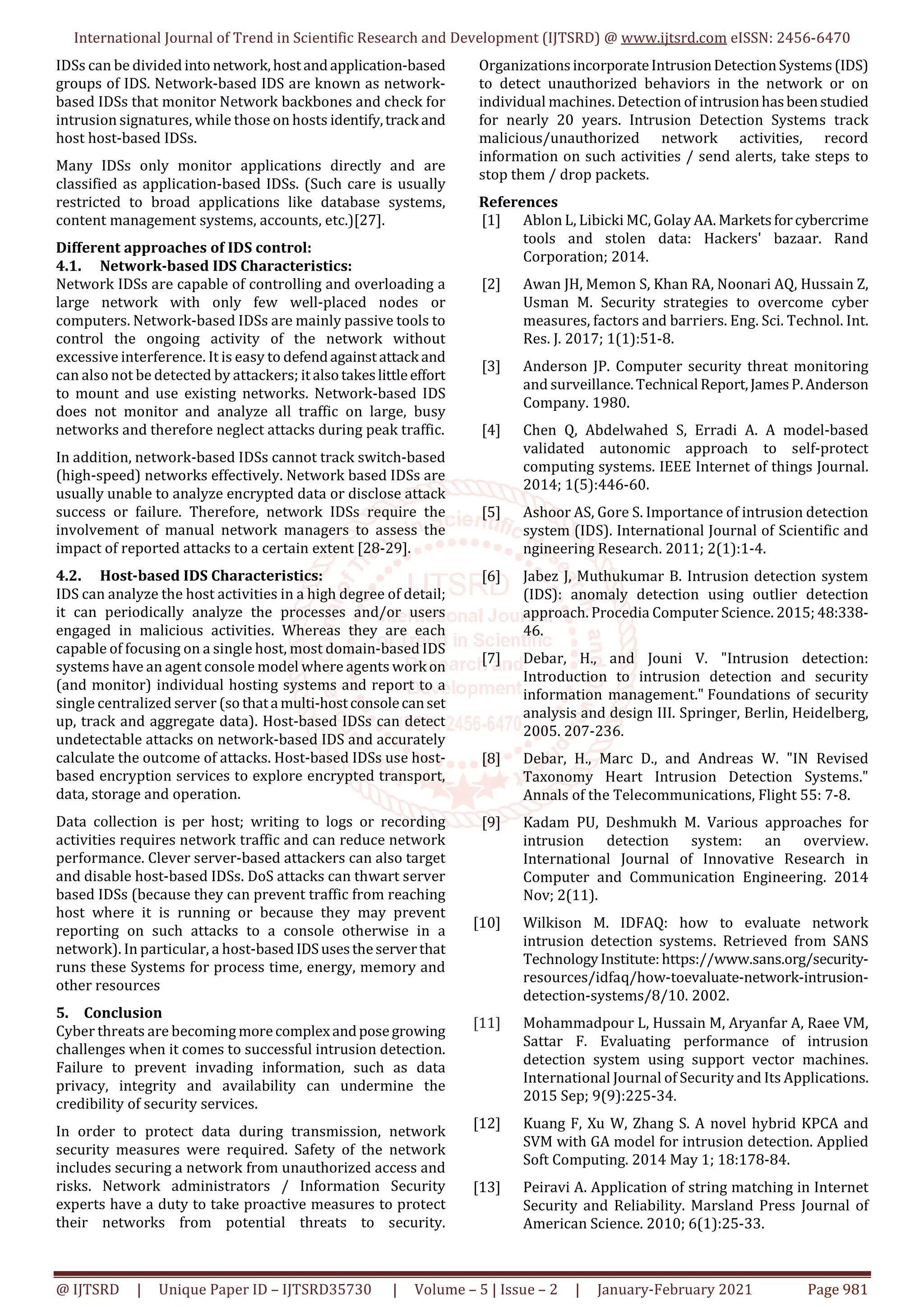 An Assessment Of Intrusion Detection System Ids And Data Set Overview A Comprehensive Review Of