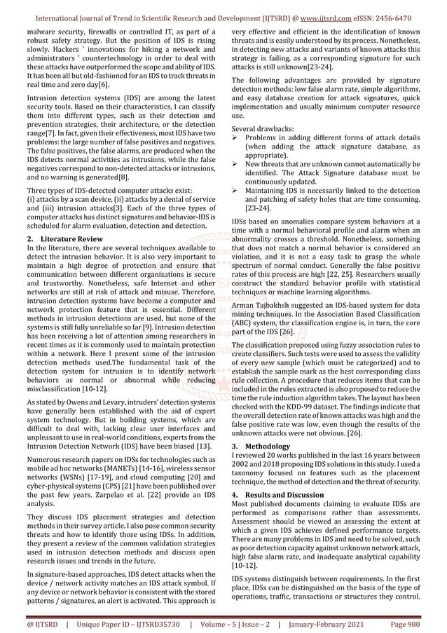 An Assessment Of Intrusion Detection System Ids And Data Set Overview A Comprehensive Review Of