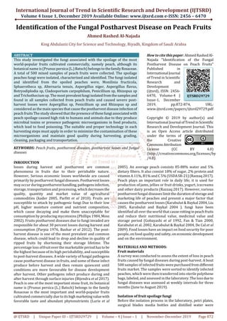 Identification of the Fungal Postharvest Disease on Peach Fruits | PDF