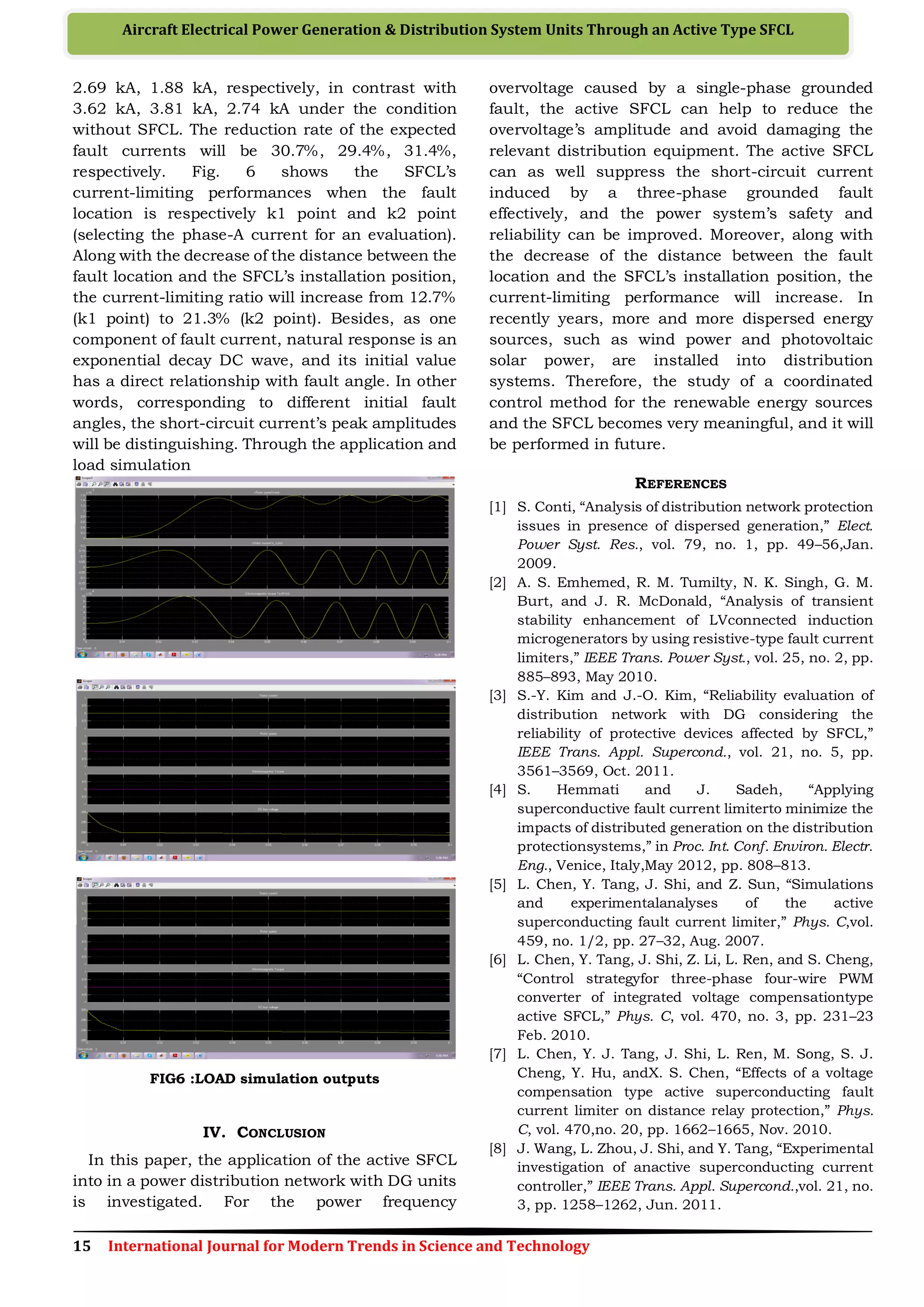 Aircraft Electrical Power Generation & Distribution System Units Through an Active Type SFCL | PDF