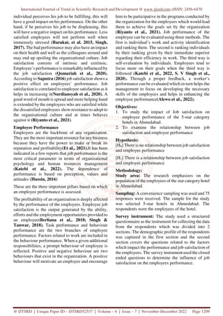 Impact of Job Satisfaction on the Employee Performance A Study on Staff ...