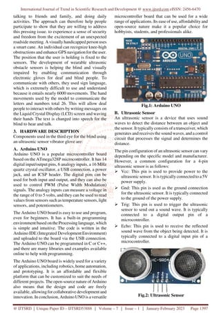 Third Eye for Blind using Ultrasonic Sensor Vibrator Glove | PDF